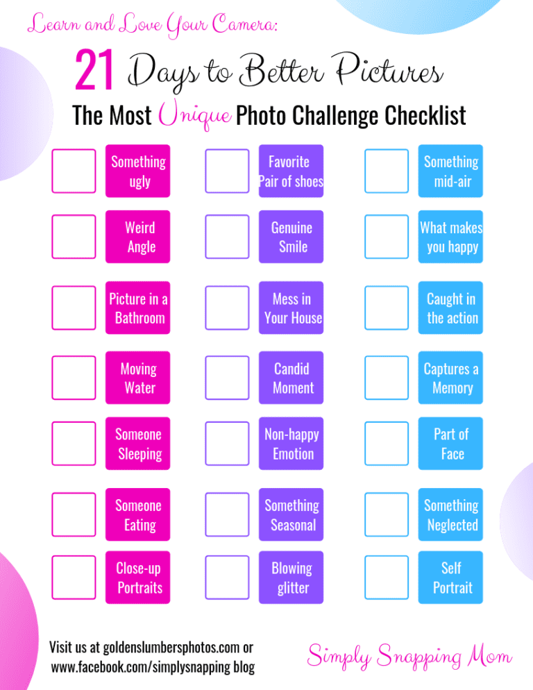 The Most Unique 21 Day Photo Challenge - Simply Rooted Family